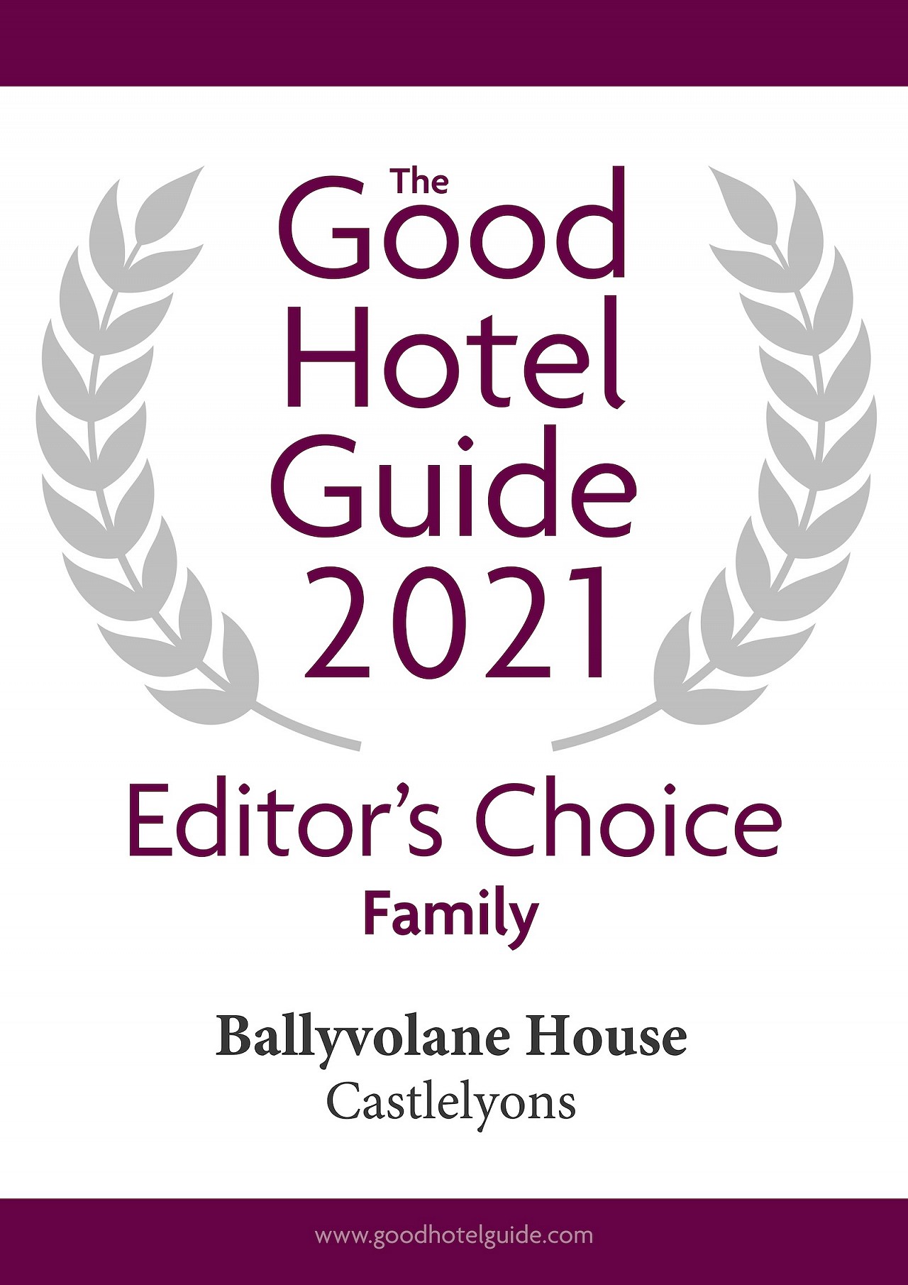 Good Hotel Guide 2021 Editor’s Choice Award Family